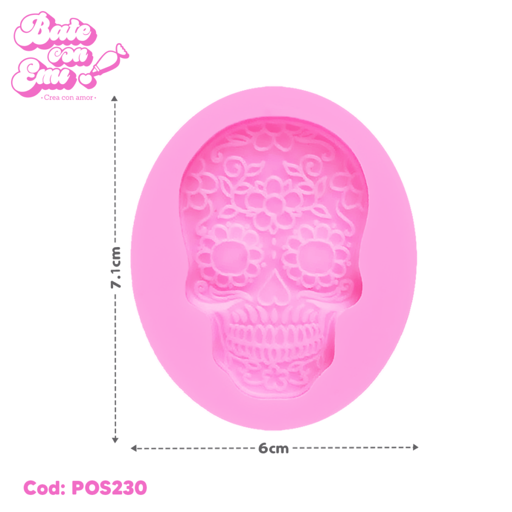 POS230 – MOLDE DE SILICONA CALAVERA CATRINA - Bateconemi