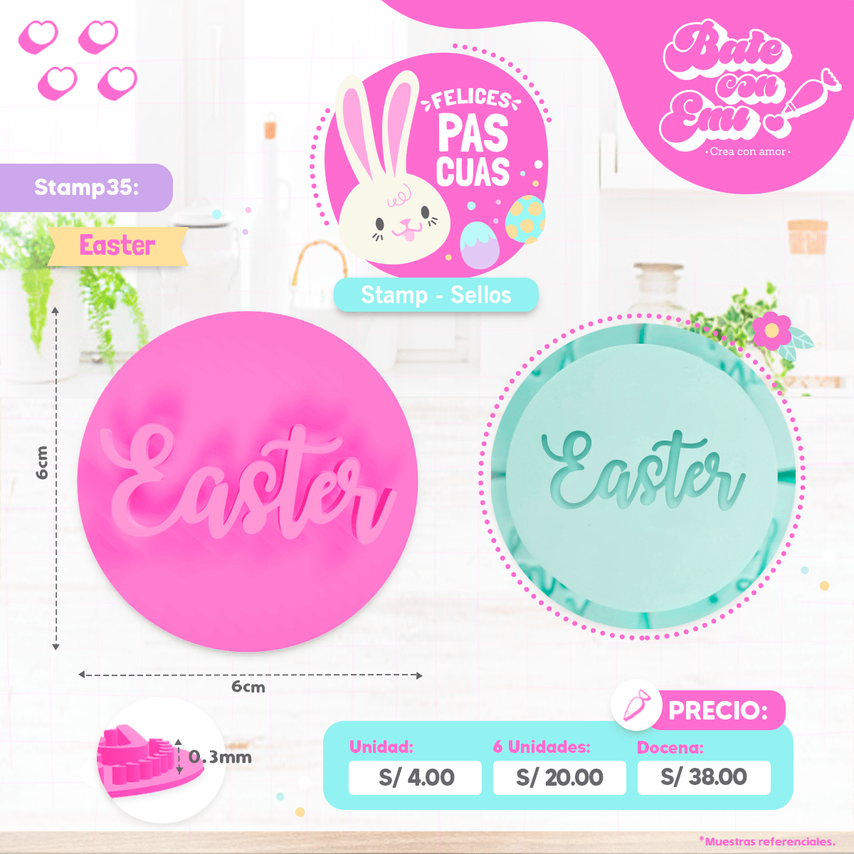 STAMP35 - SELLO - EASTER - Bateconemi