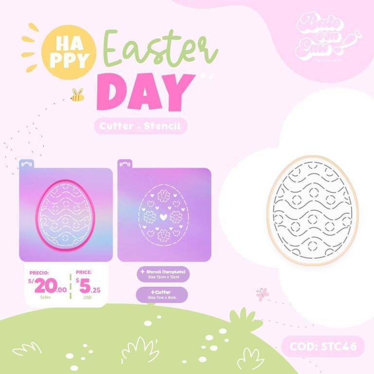 STC46 - STENCIL HUEVO DE PASCUA - Bateconemi