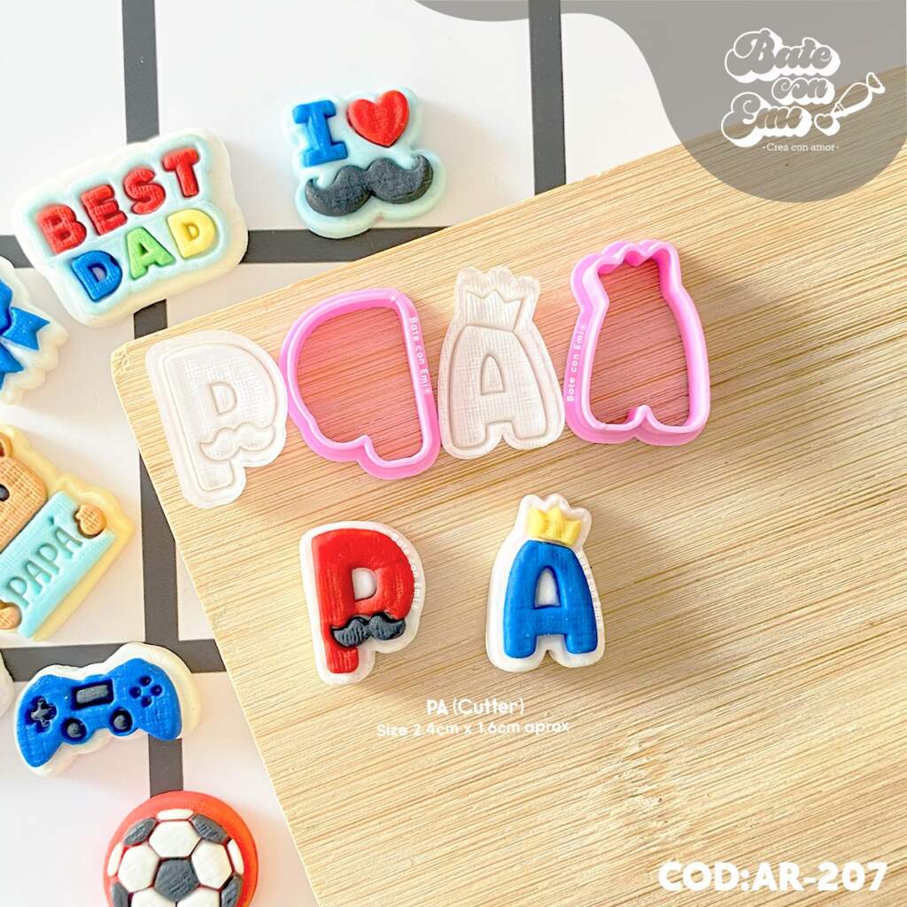 AR- 207 ACRILICO LETRAS " P A " DIA DEL PADRE - Bateconemi